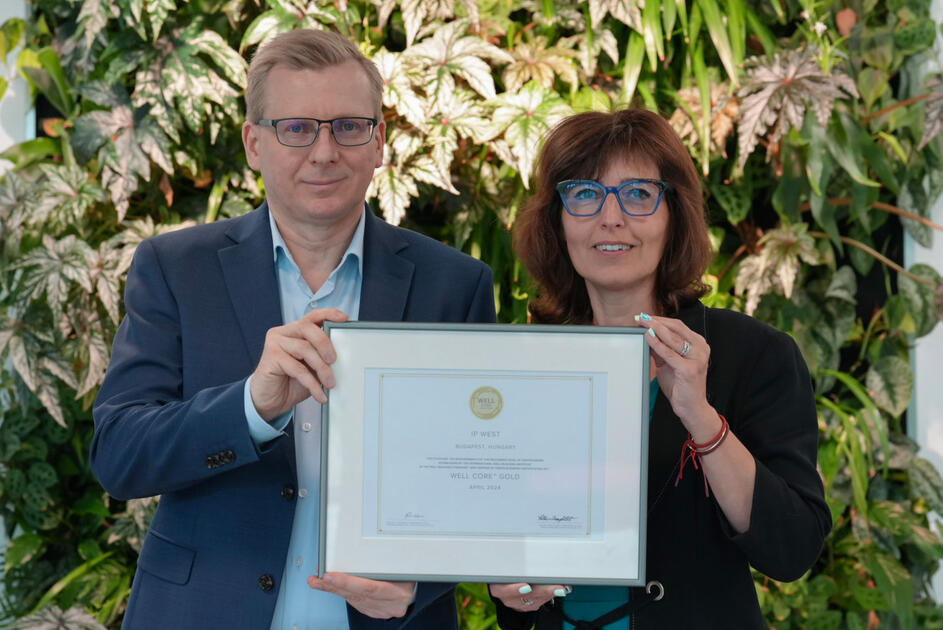 CA IMMO office building IP WEST awarded Well Gold certificate
